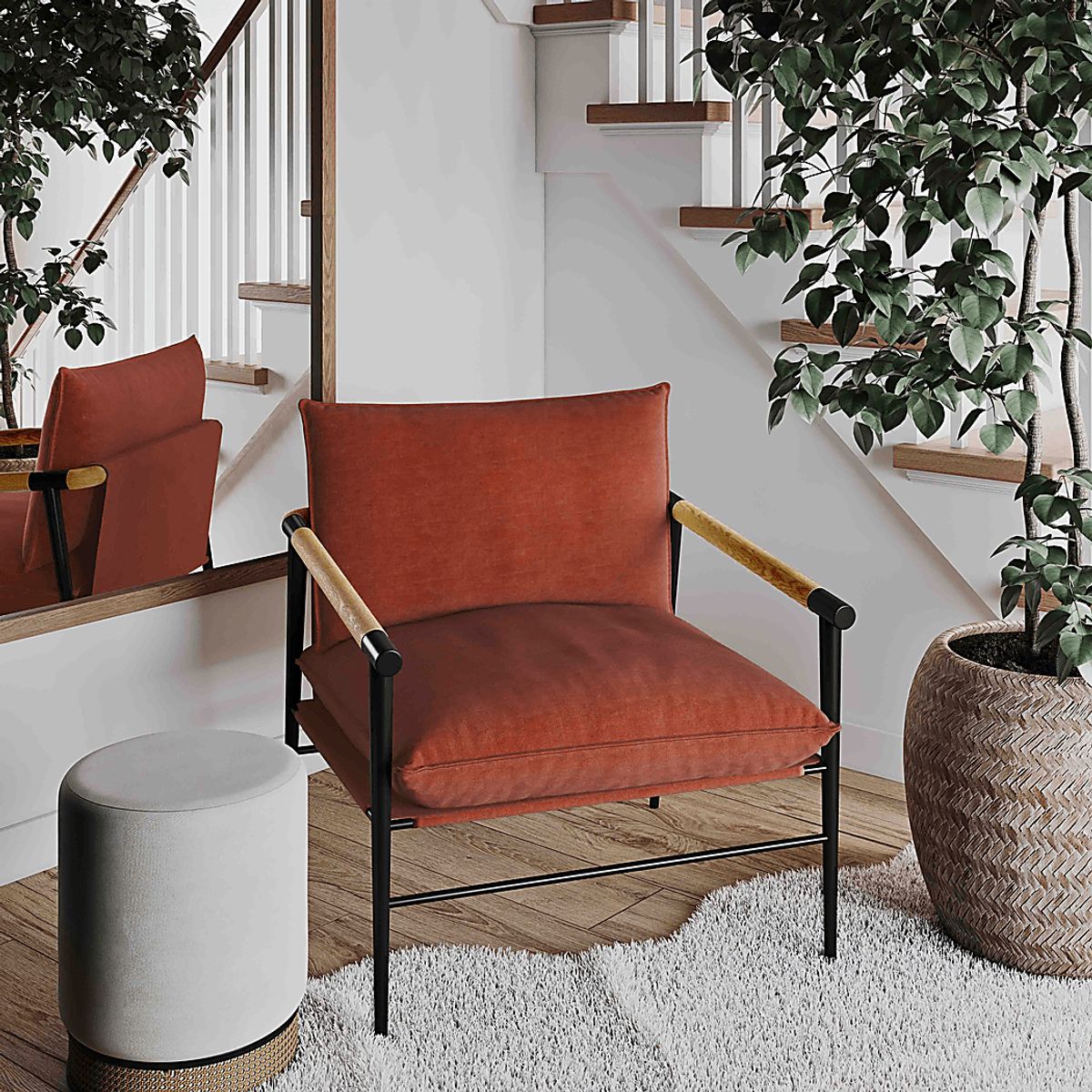 Houchin Rust Red Nylon,Polyester Fabric Accent Chair | Rooms to Go