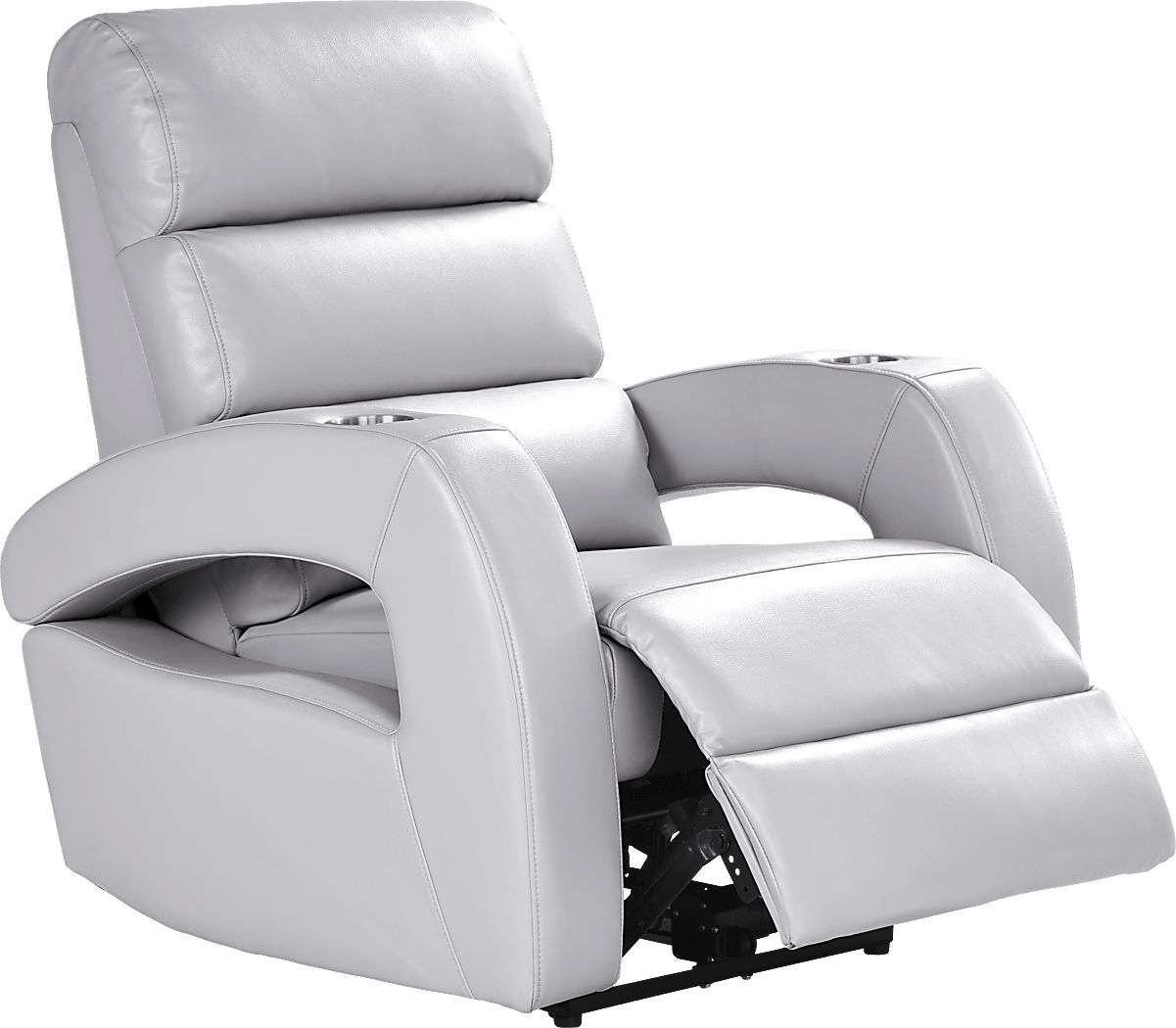 Hudson Heights Platinum Beige Polyester Fabric Power Recliner | Rooms to Go