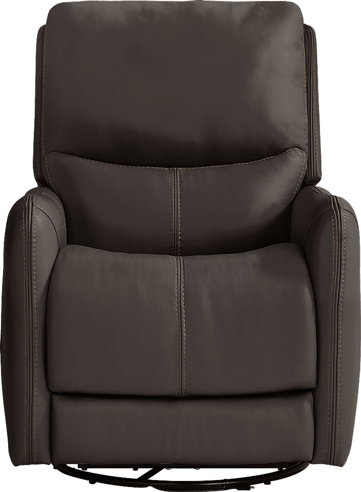 Hudson Place Brown Leather Triple Power Swivel Recliner | Rooms to Go