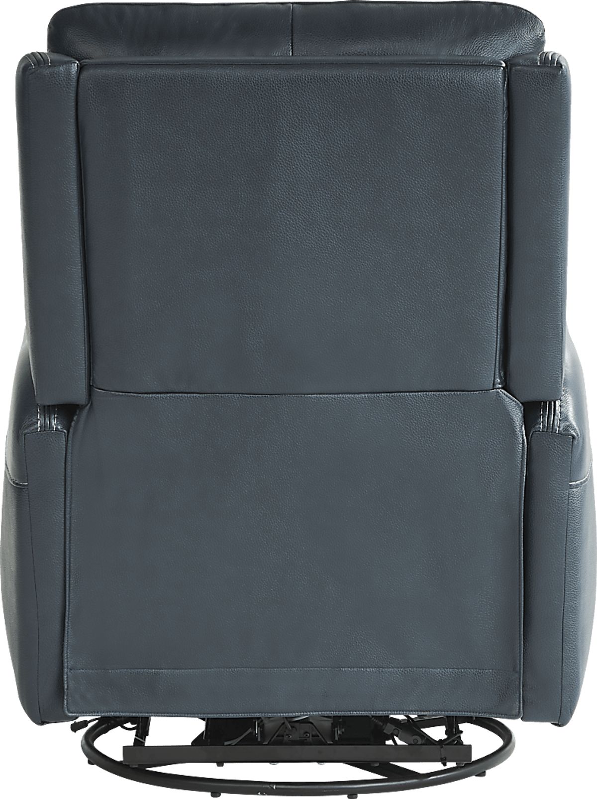 Hudson Place Ocean Blue Leather Triple Power Swivel Recliner | Rooms to Go