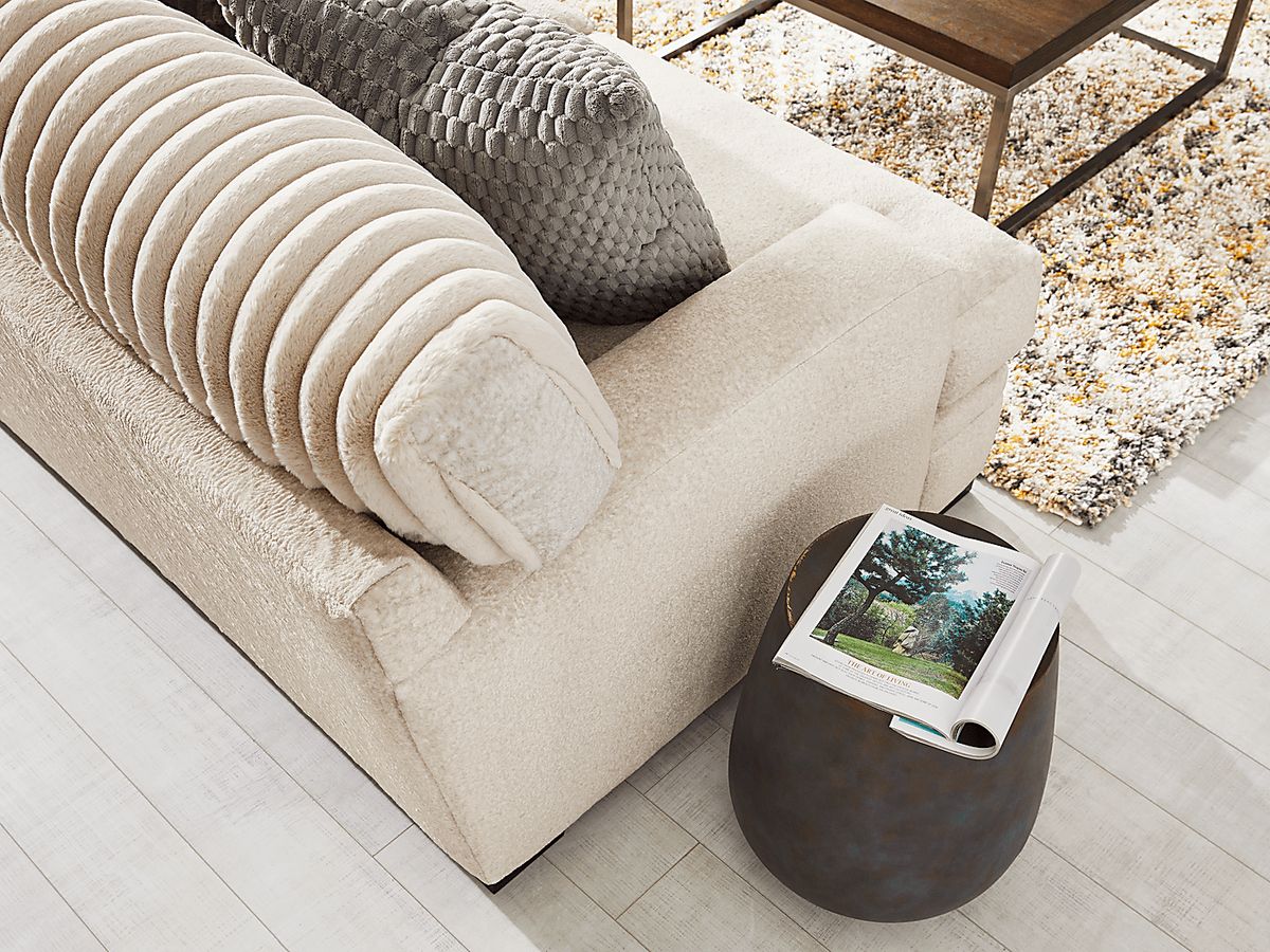 Cindy Crawford Hudson Street Beige Knitted 3 Pc With Chaise Right Arm Sectional Rooms to Go
