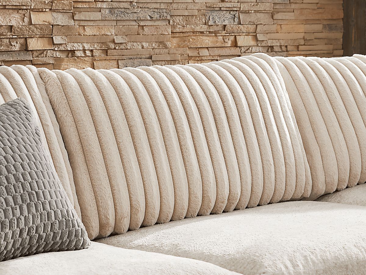 Cindy Crawford Hudson Street Beige Knitted Right Arm 3 Pc Sectional ...
