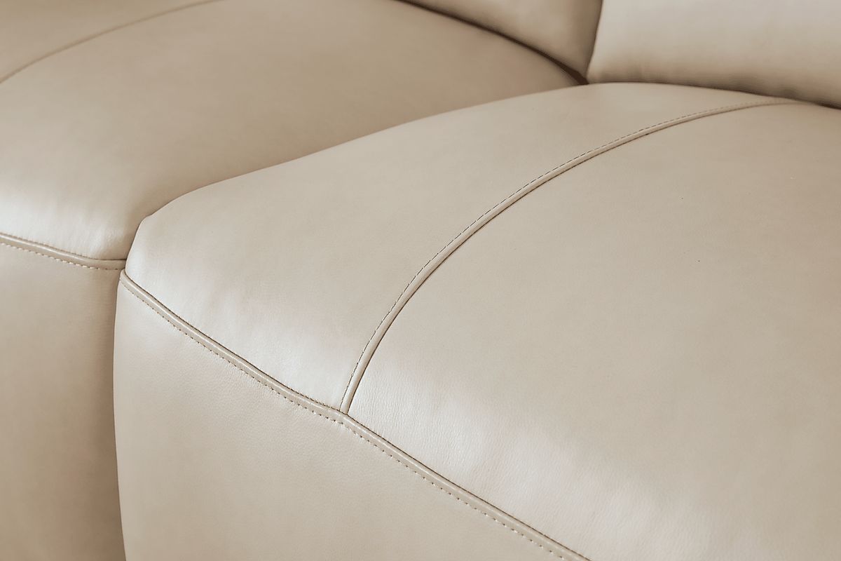 Drew & Jonathan Huntington 6 Pc Ivory Beige Leather Dual Power ...