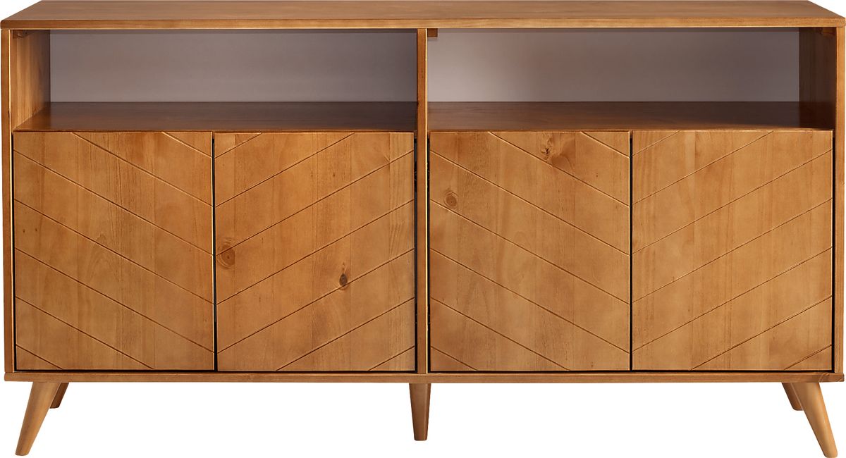 Hurdleford Caramel Light Wood Console | Rooms to Go