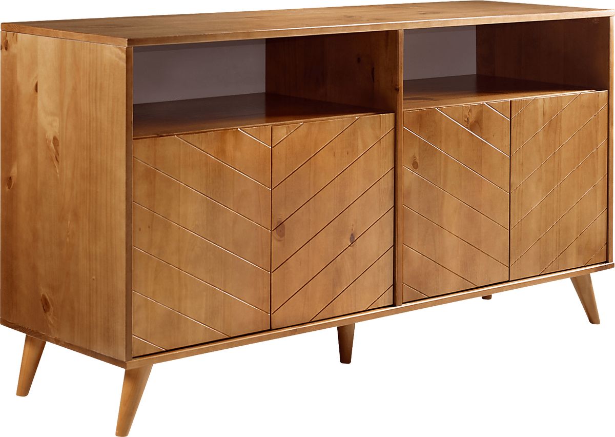 Hurdleford Caramel Light Wood Console | Rooms to Go