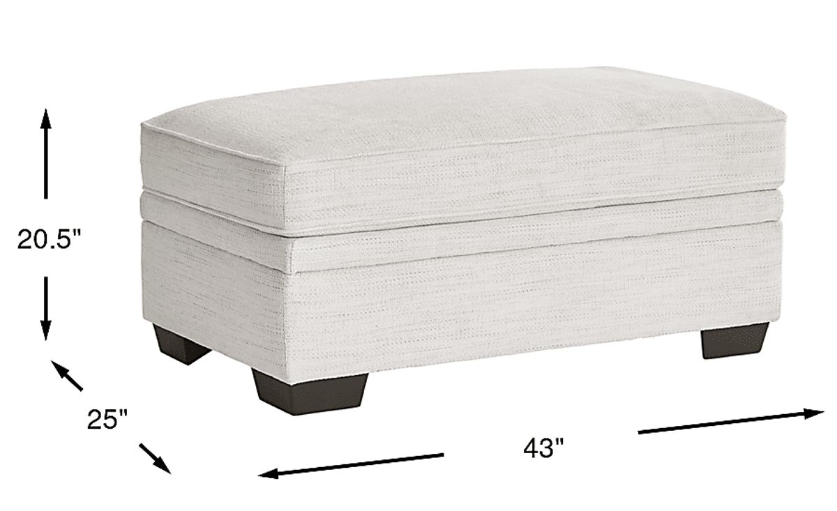 Hutchinson Cream Beige Polyester Fabric Ottoman | Rooms to Go