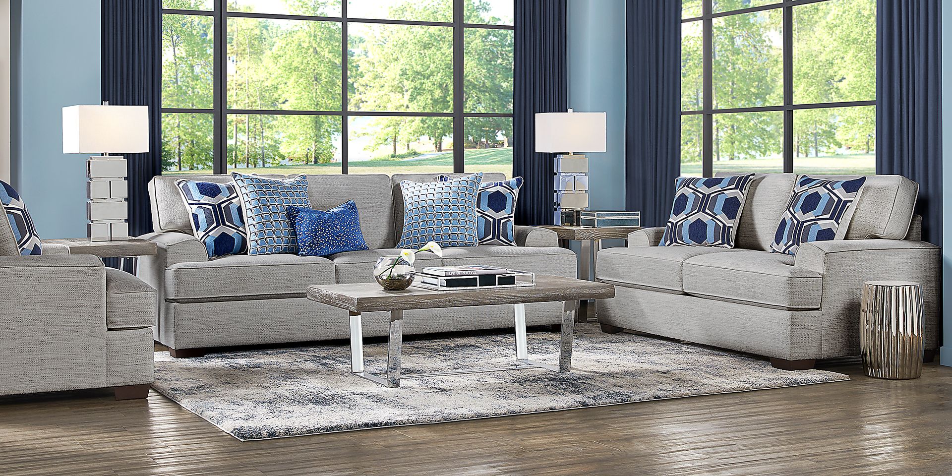 Hutchinson Gray Polyester Fabric Sofa | Rooms to Go