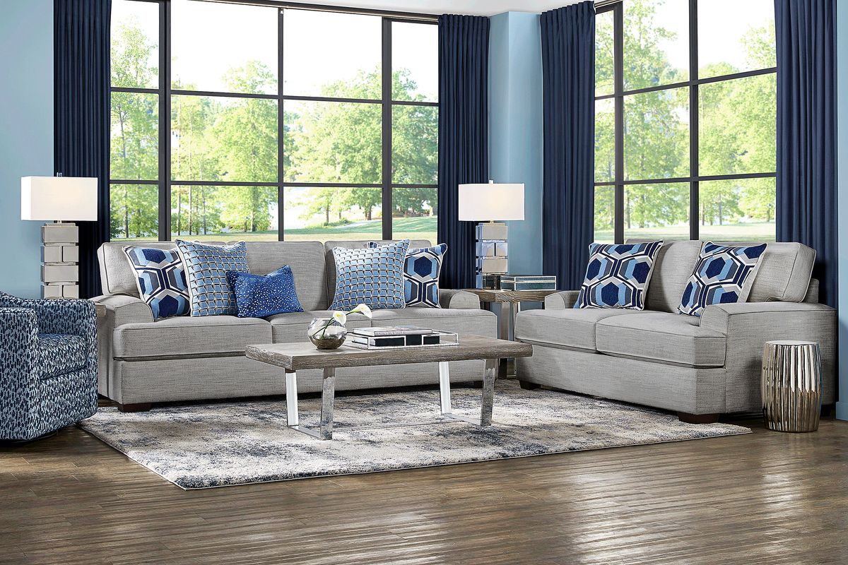 Hutchinson Gray Polyester Fabric Sofa | Rooms to Go