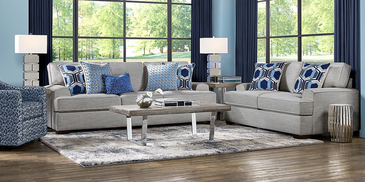 Hutchinson Gray Polyester Fabric Sofa | Rooms to Go