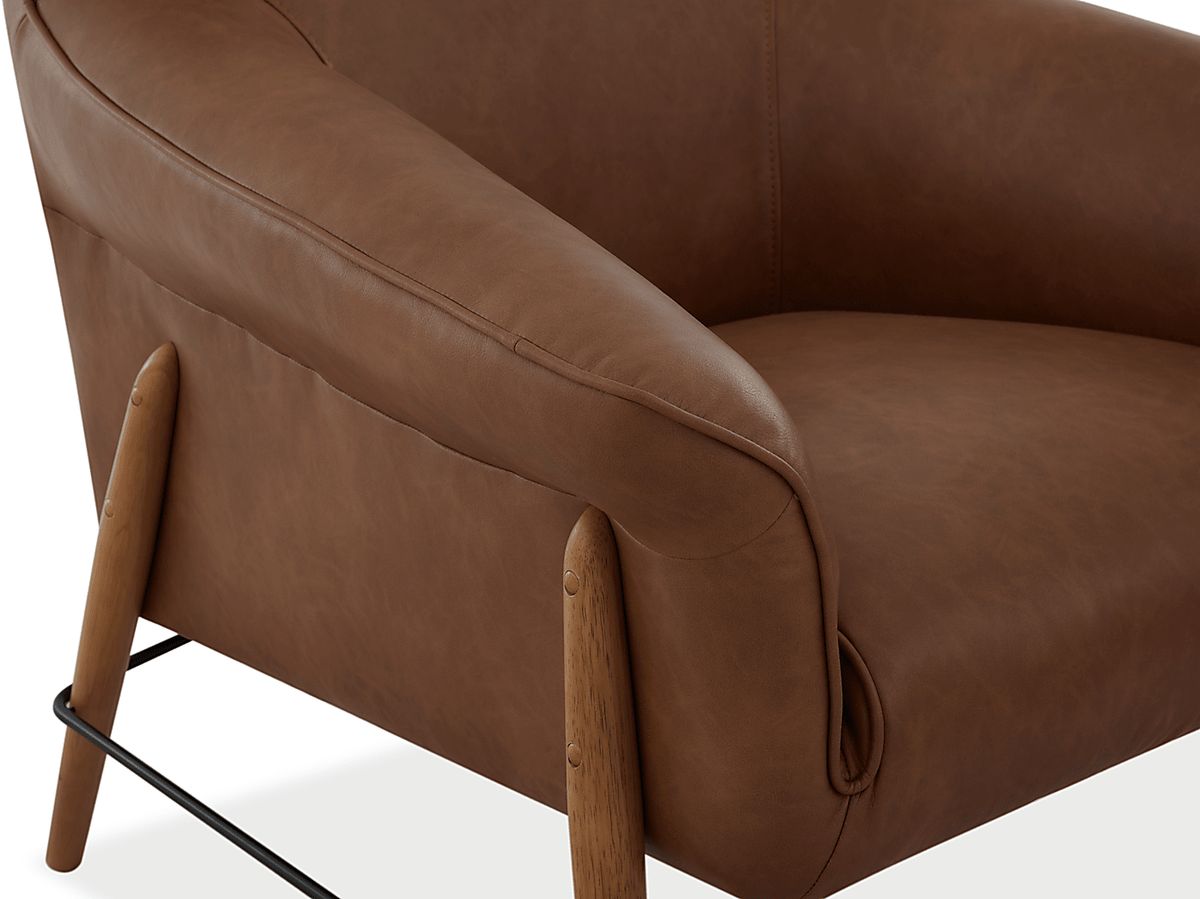 Hyannis Camel Brown Polyester,Polyurethane Fabric Accent Chair | Rooms ...