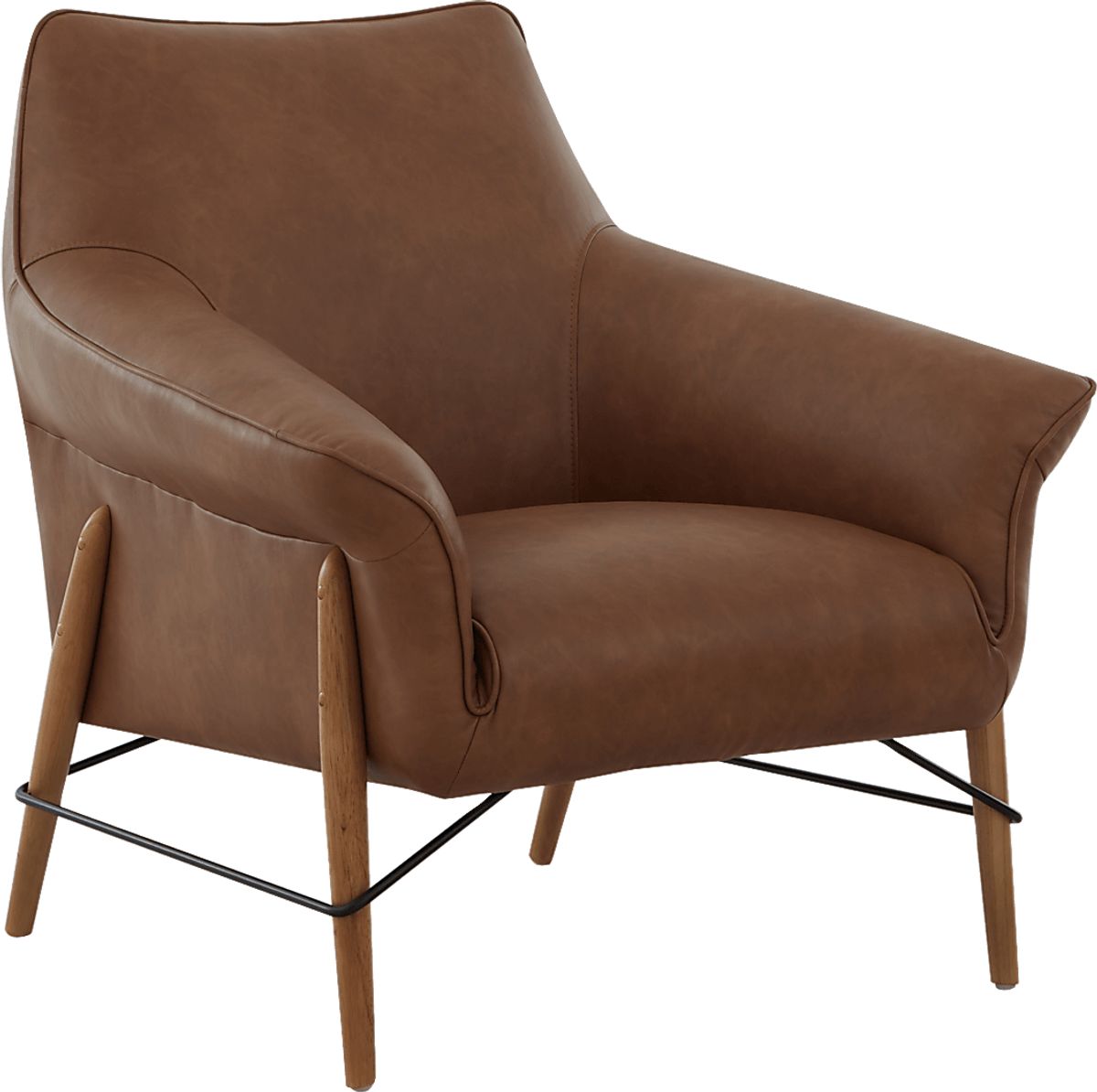 Hyannis Camel Brown Polyester,Polyurethane Fabric Accent Chair | Rooms ...