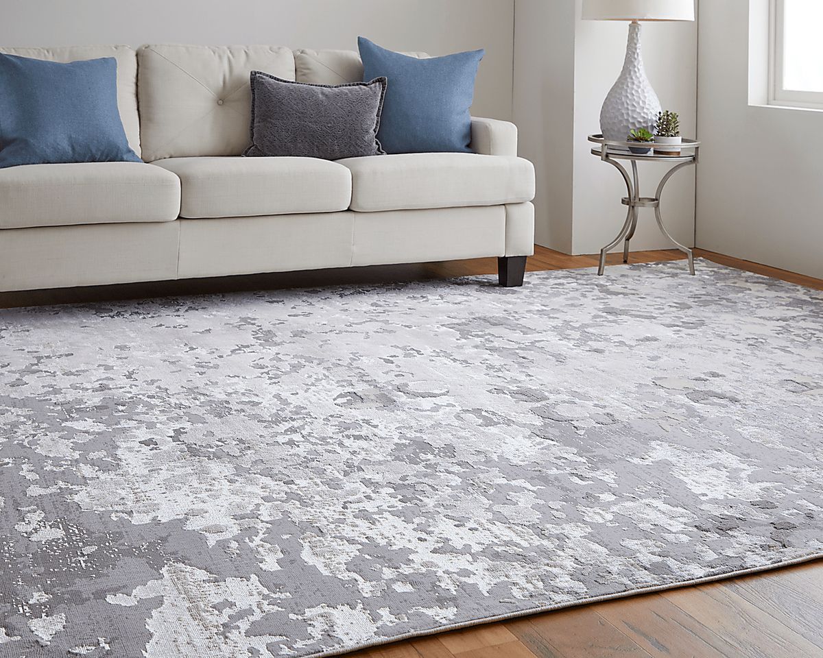 Iariko Gray,Silver,White Gray,White Rugs | Rooms to Go