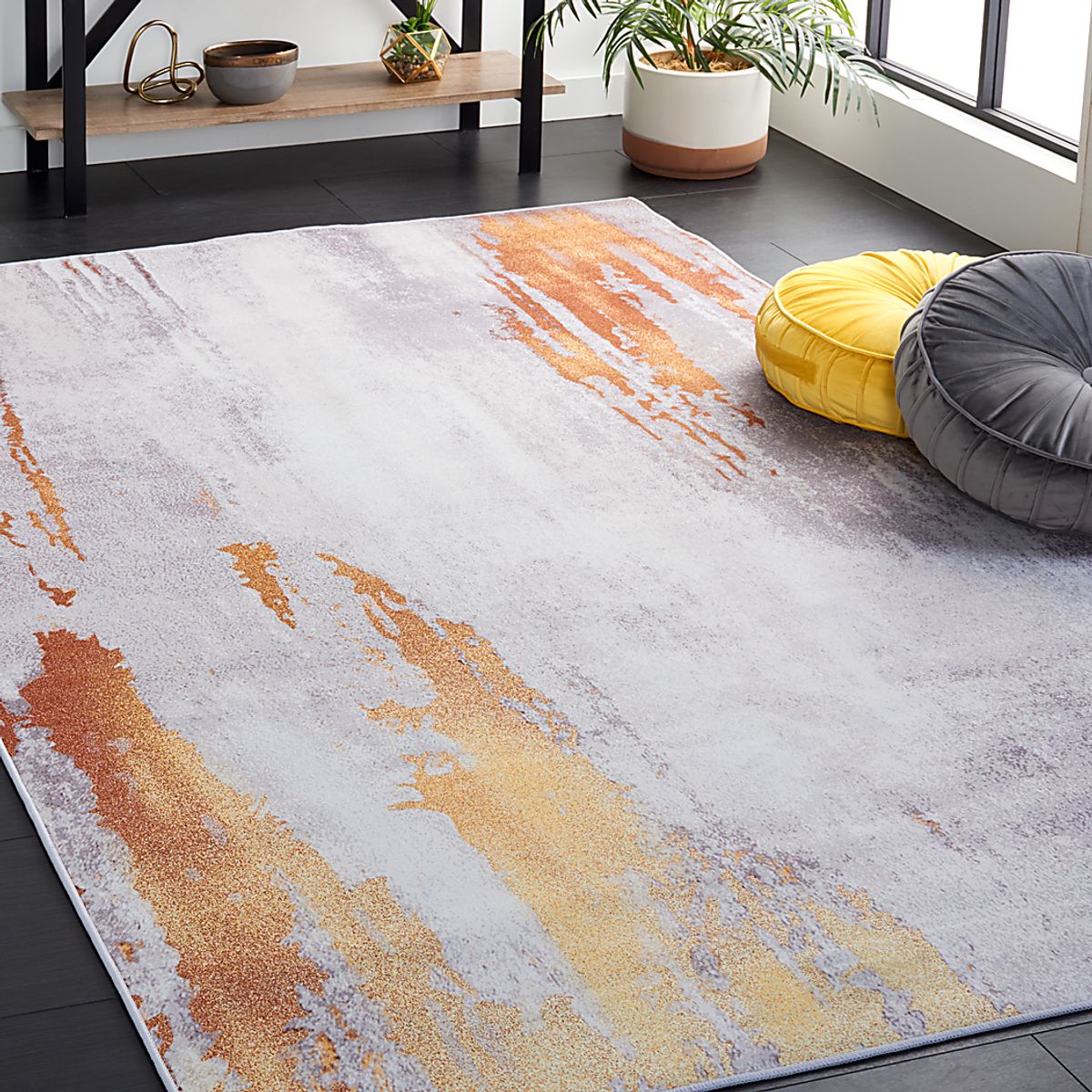 Ichana Gray,Rust Gray,Red Rugs | Rooms to Go