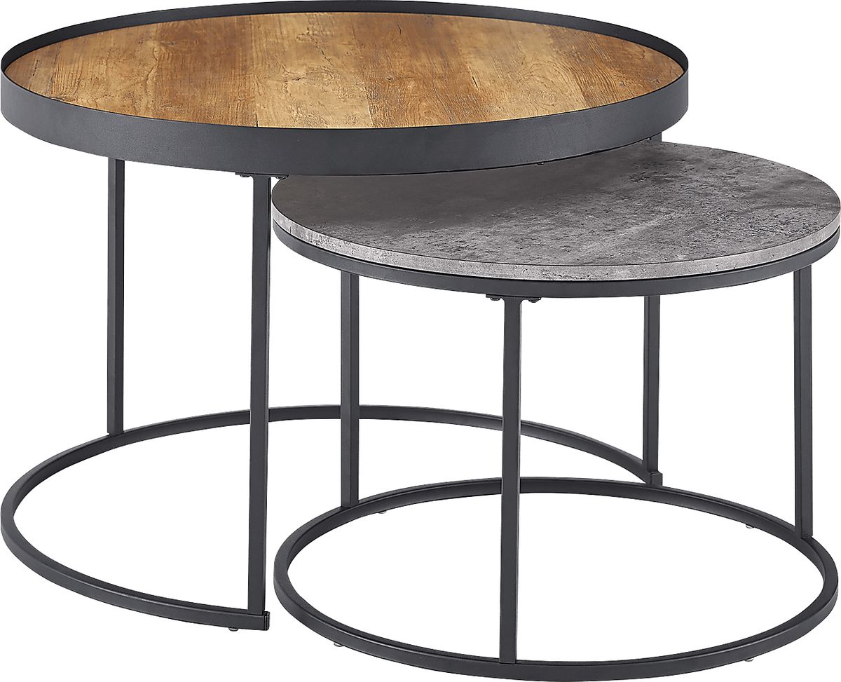 Idelbrook Brown Dark Wood Nesting Cocktail Table, Set Of 2 | Rooms to Go