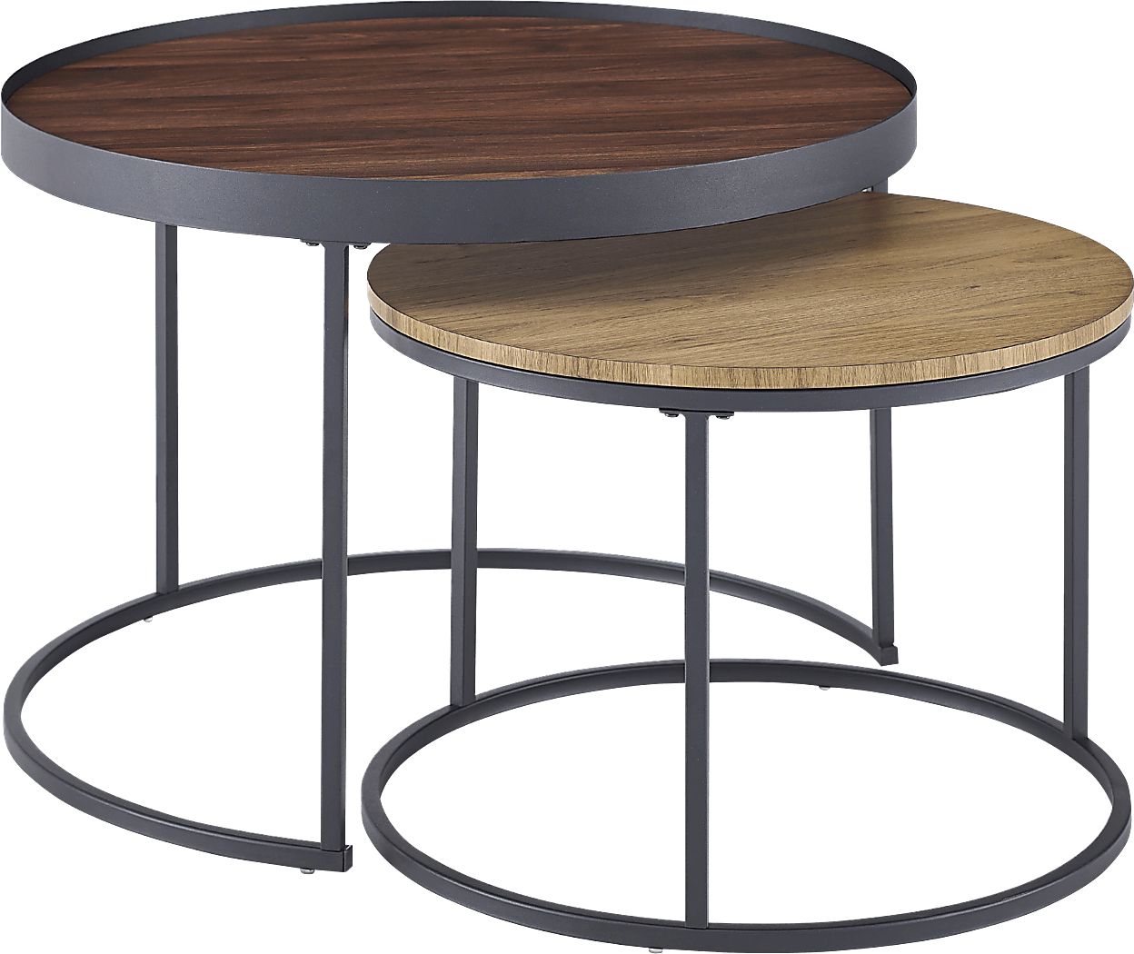 Idelbrook Walnut Nesting Cocktail Tables, Set of 2 - Rooms To Go