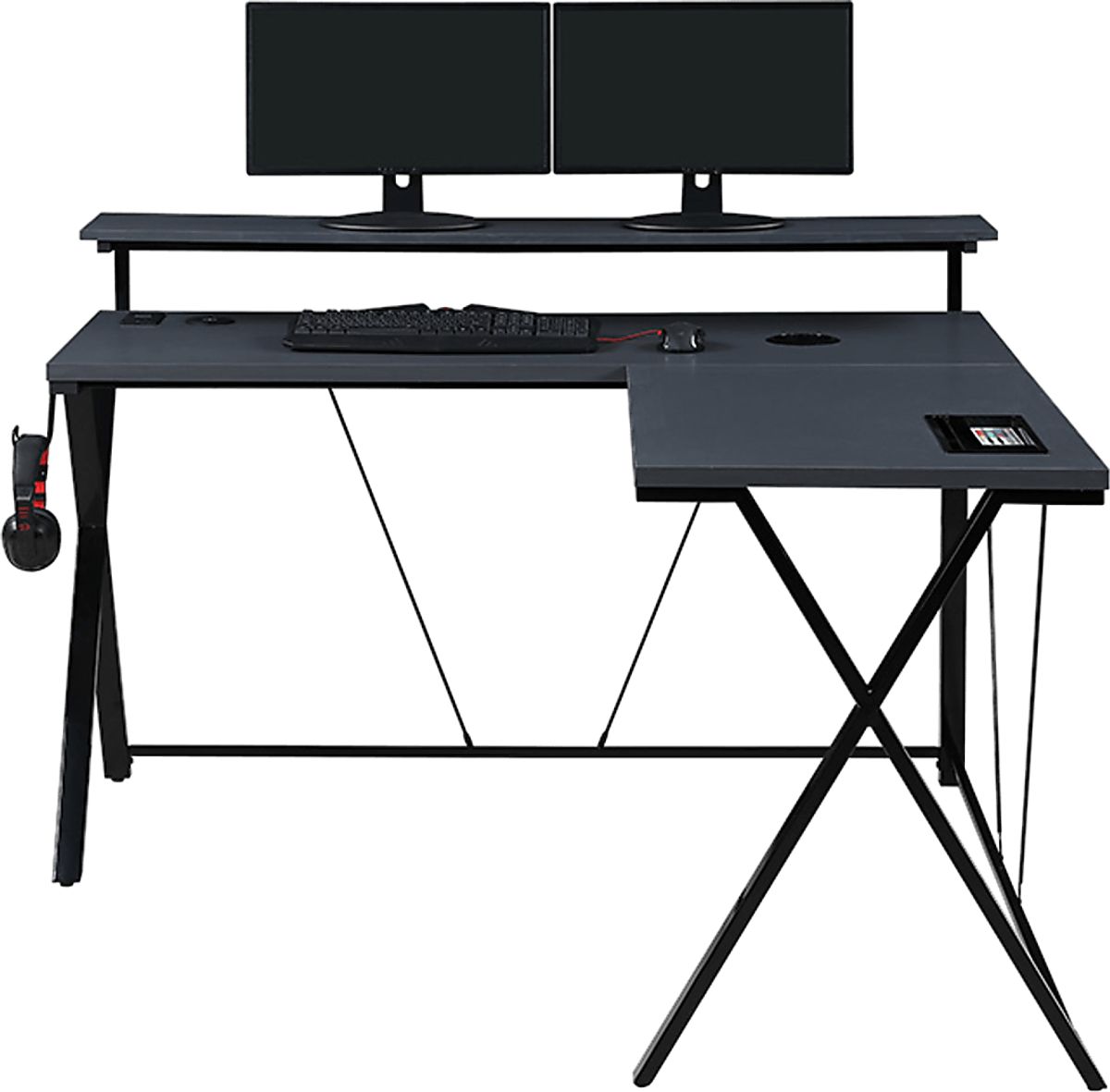 Idris Gray Gaming Desk | Rooms to Go