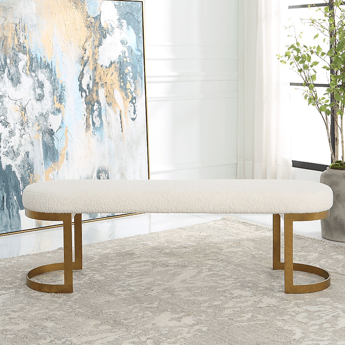 Ikon White Bench | Rooms to Go