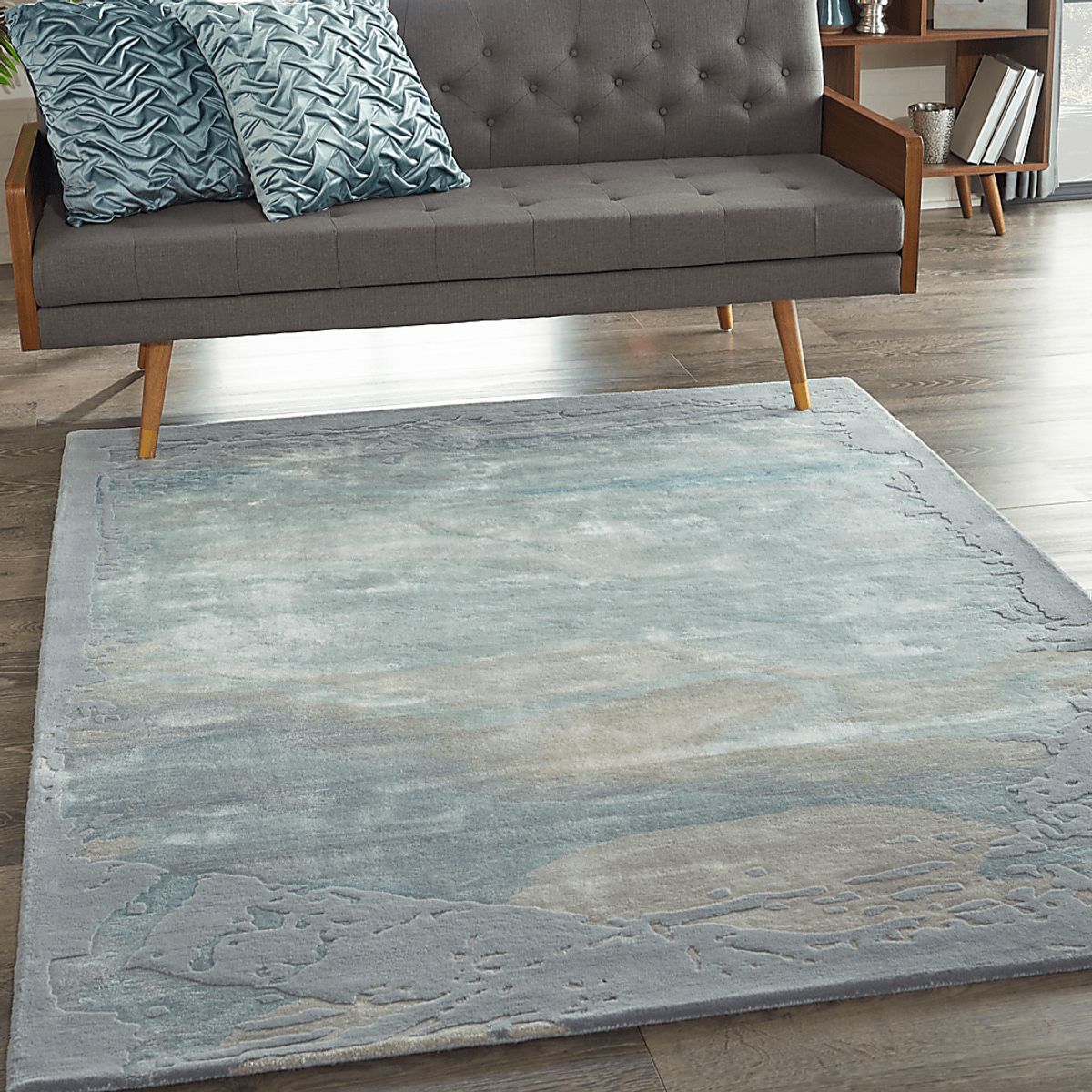 Vawix Seafoam,Silver Gray,Green Rug | Rooms to Go
