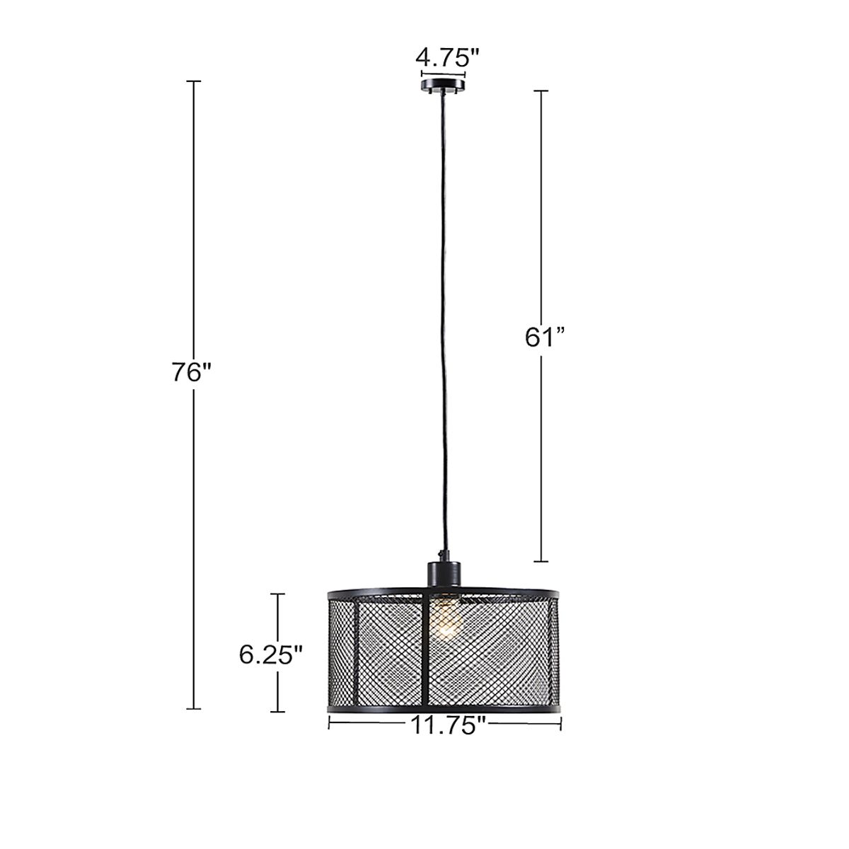 Ilya Shade Black Pendant | Rooms to Go