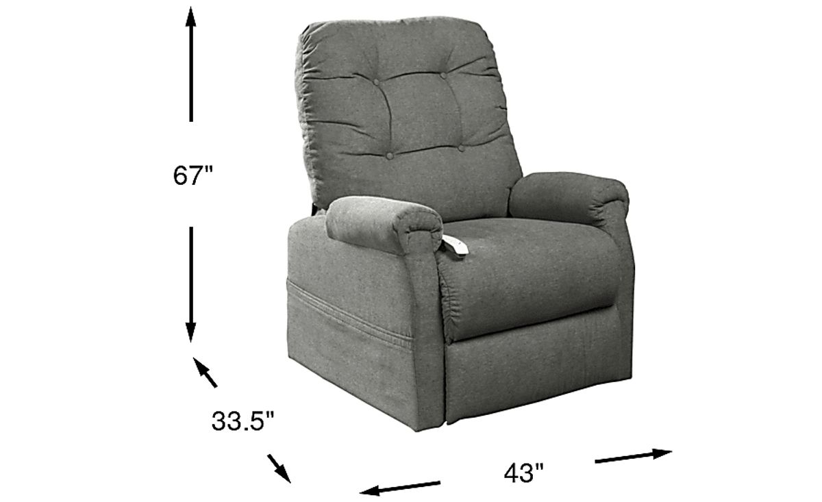 Ingram Gray Polyester Fabric Lift Chair Recliner | Rooms to Go