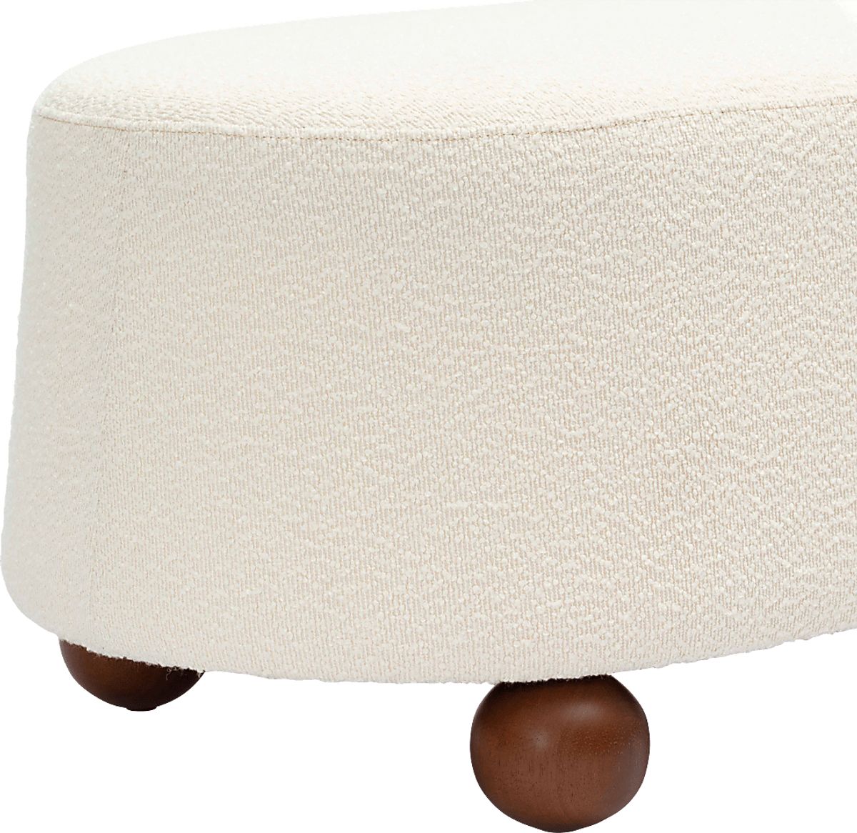 Innitou I Cream Beige Polyester Fabric Large Ottoman | Rooms to Go