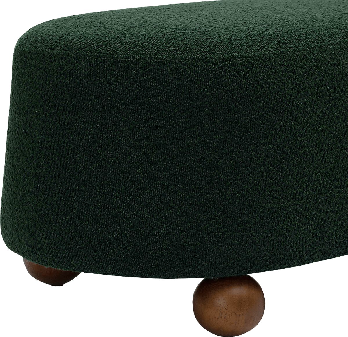 Innitou I Forest Green Polyester Fabric Large Ottoman | Rooms to Go