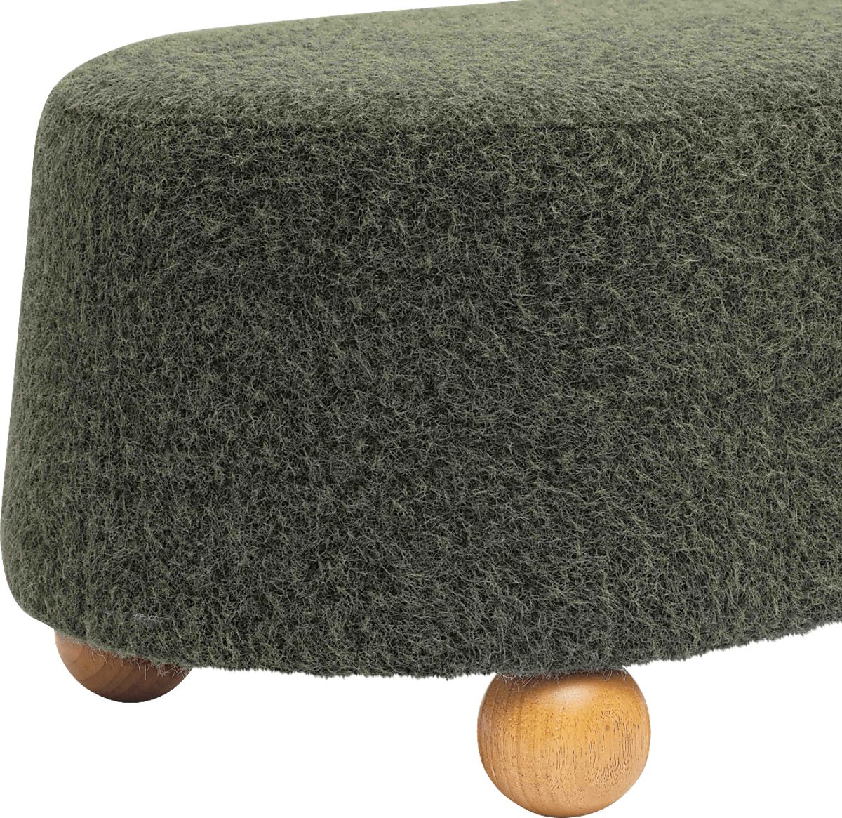 Innitou II Forest Green Polyester Fabric Large Ottoman | Rooms to Go