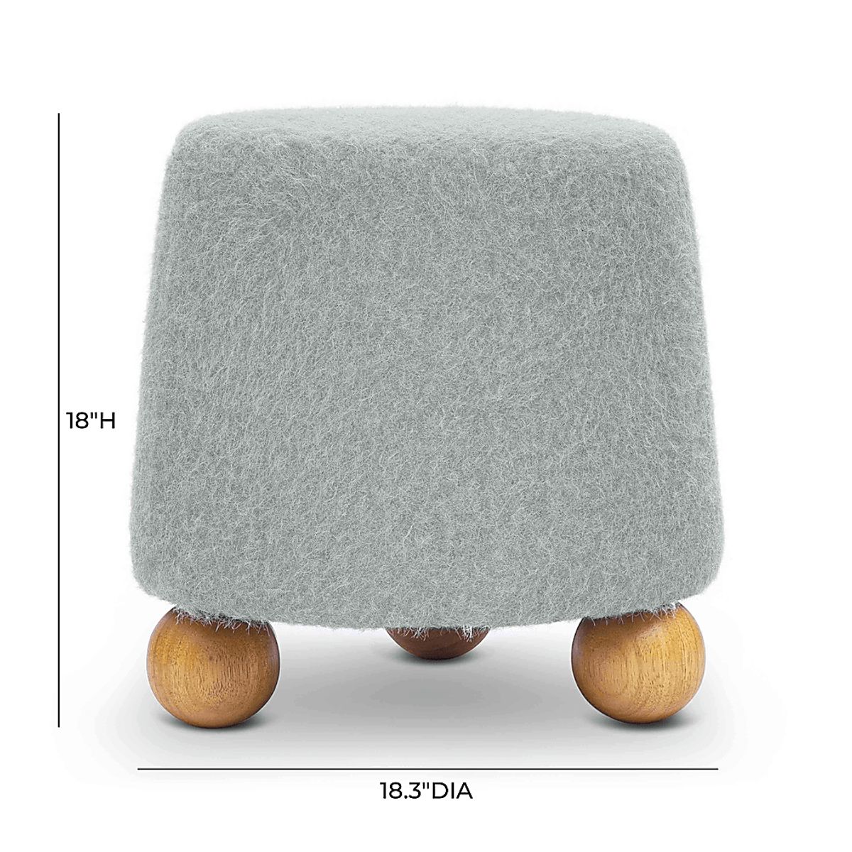 Innitou II Gray Polyester Fabric Small Ottoman | Rooms to Go