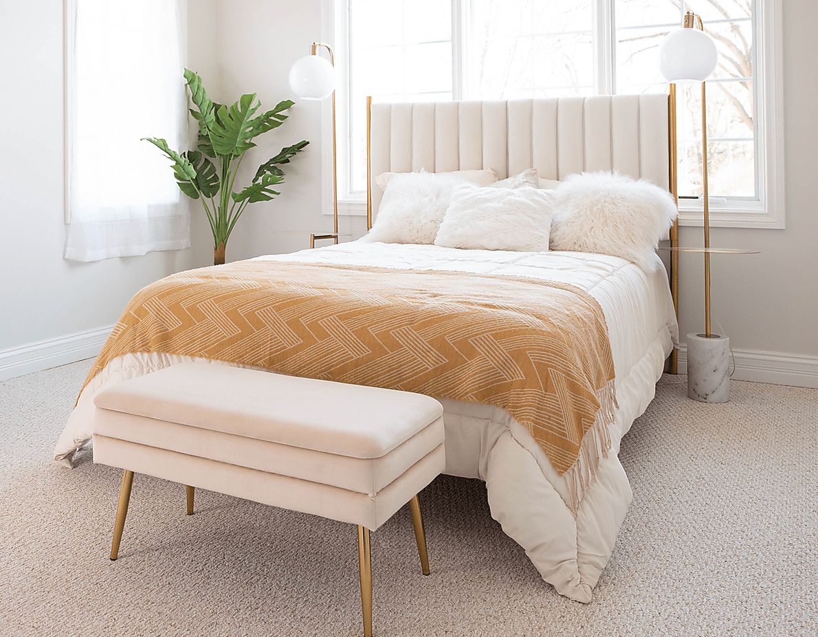 Interlaken Cream Accent Bench - Rooms To Go