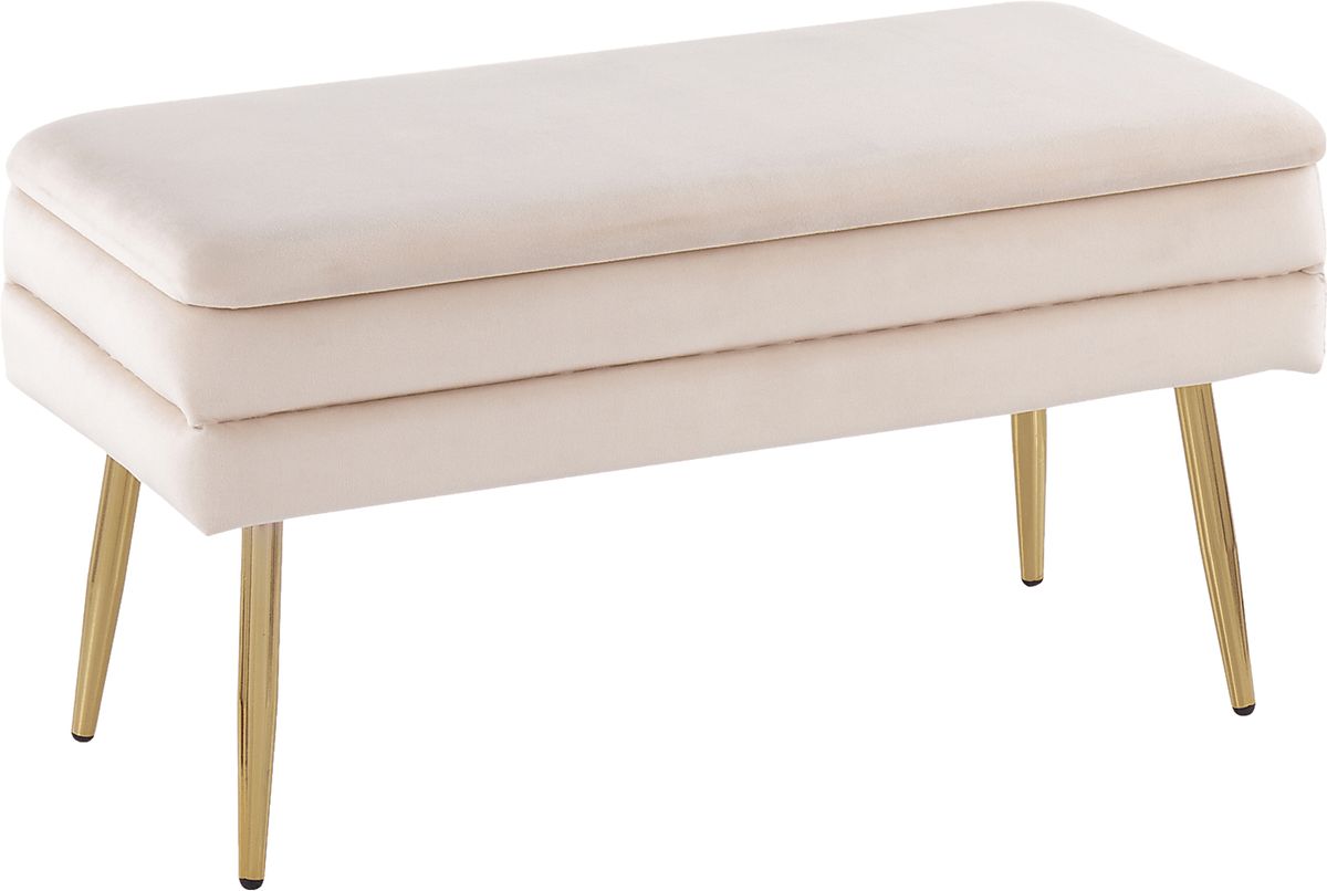 Interlaken Cream Beige Accent Bench | Rooms to Go