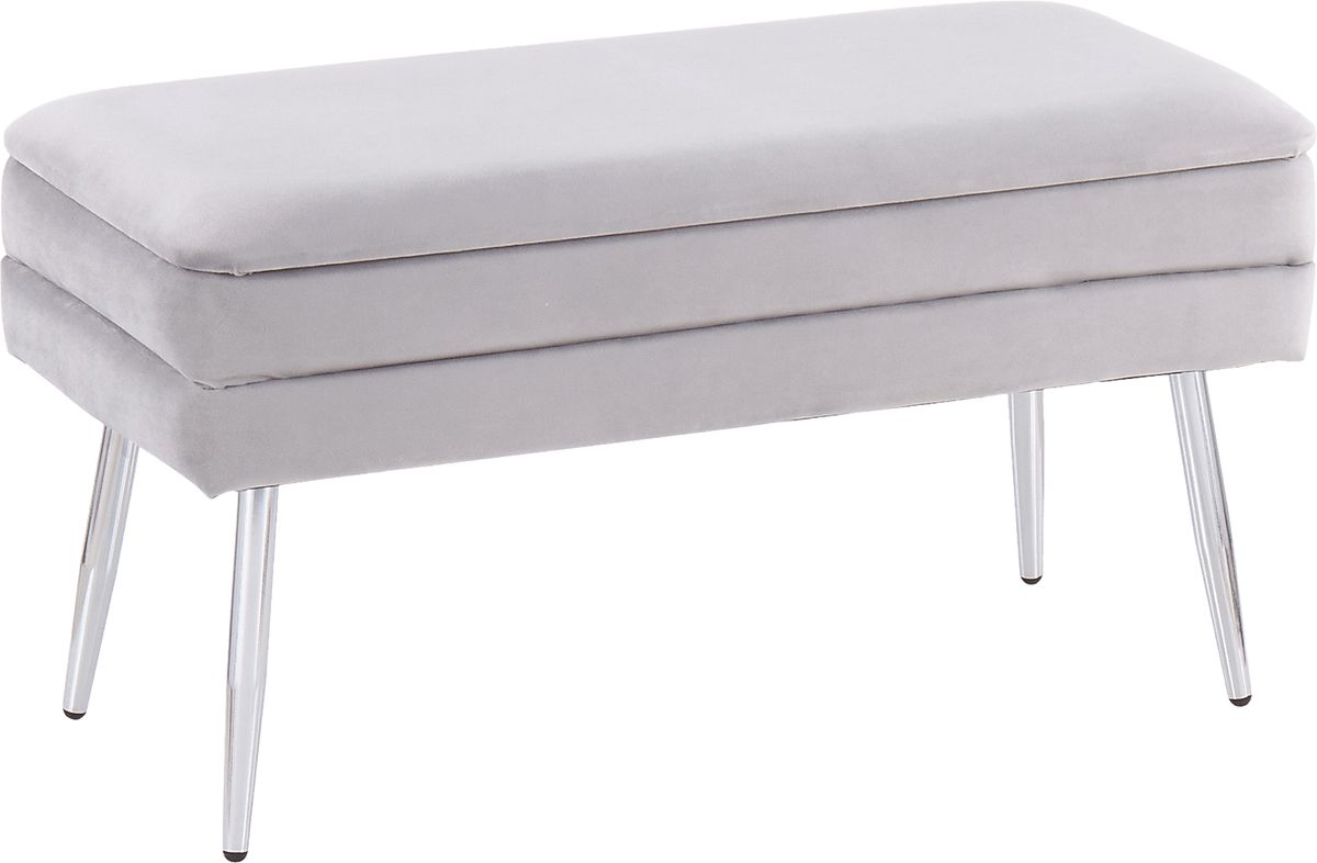 Interlarken Silver Gray Accent Bench | Rooms to Go