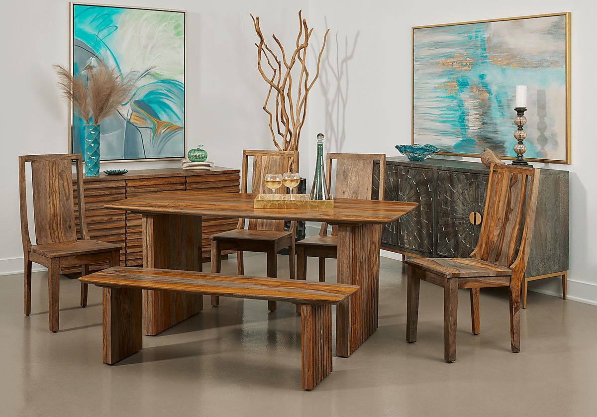 Inzer Brown Dark Wood Bench | Rooms to Go