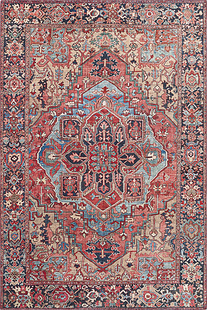 Irellie Beige,Blue,Green,Red Rug | Rooms to Go