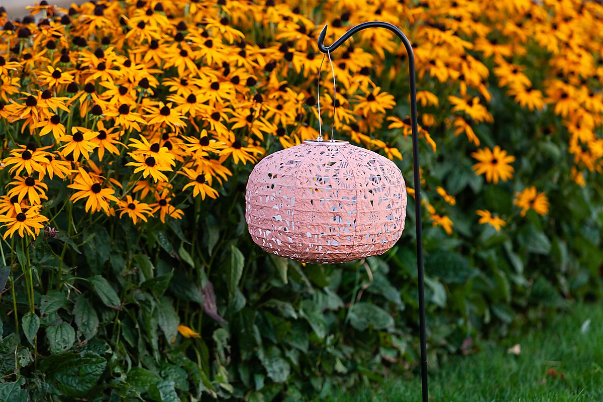 Irian Island Clay Orange Outdoor Lantern | Rooms to Go