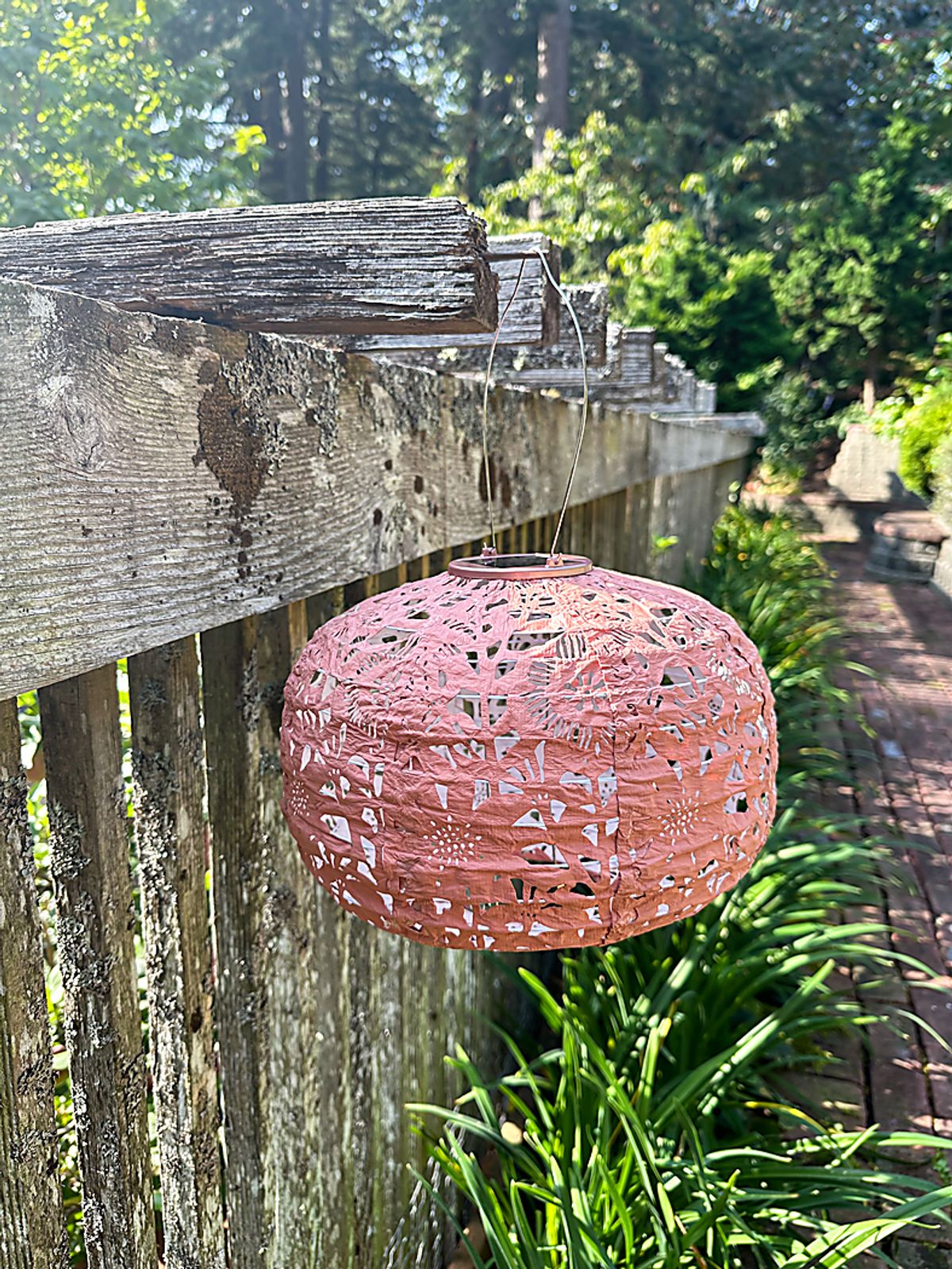 Irian Island Clay Orange Outdoor Lantern | Rooms to Go