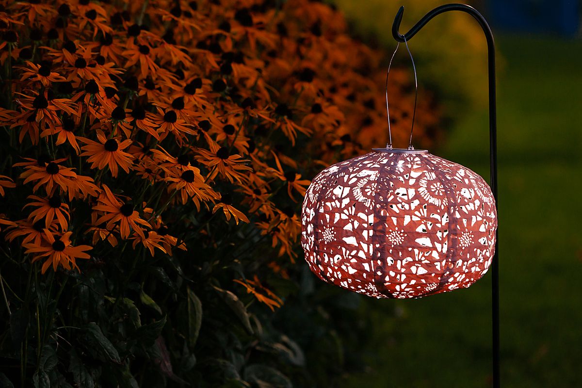 Irian Island Clay Orange Outdoor Lantern | Rooms to Go