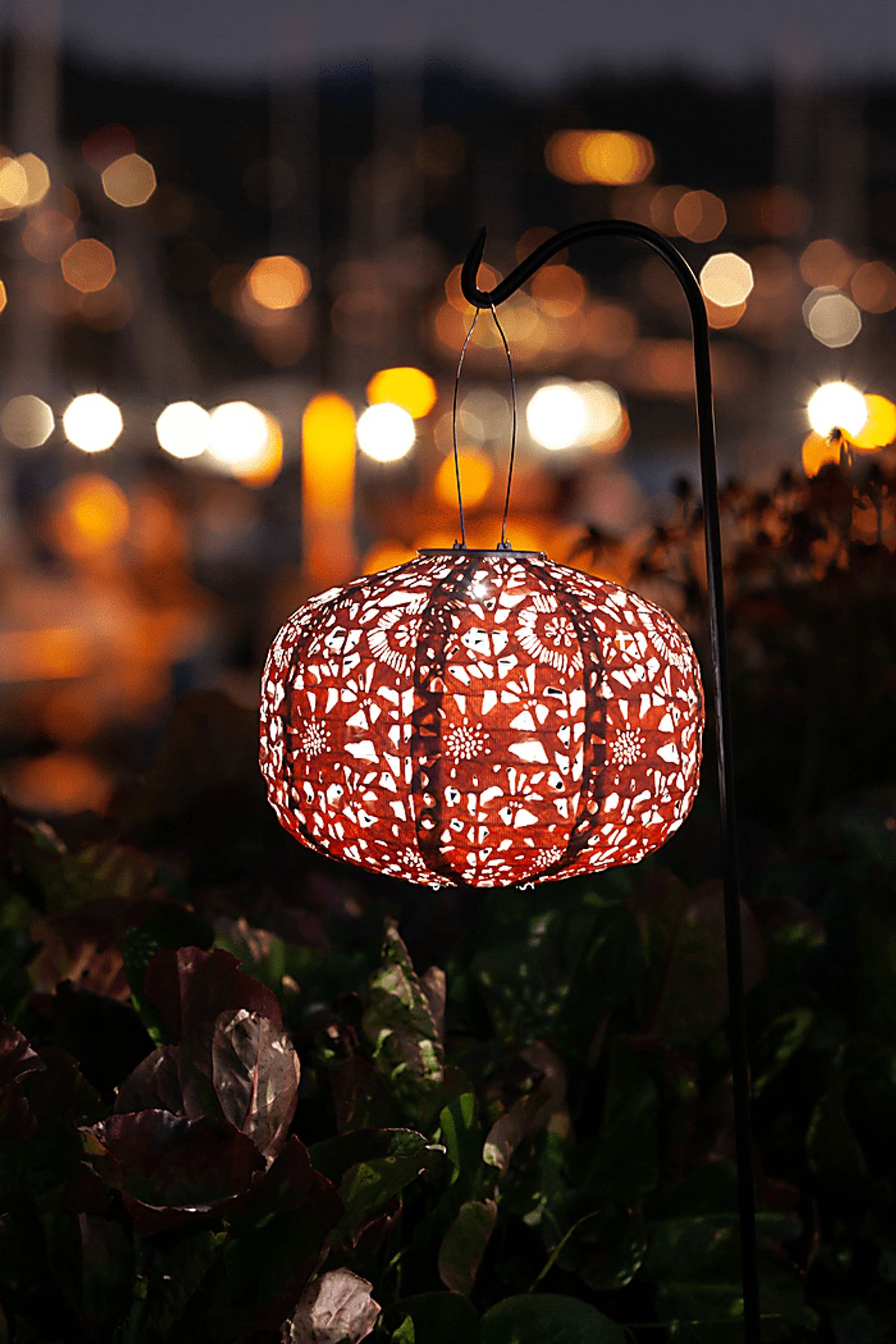 Irian Island Clay Orange Outdoor Lantern | Rooms to Go