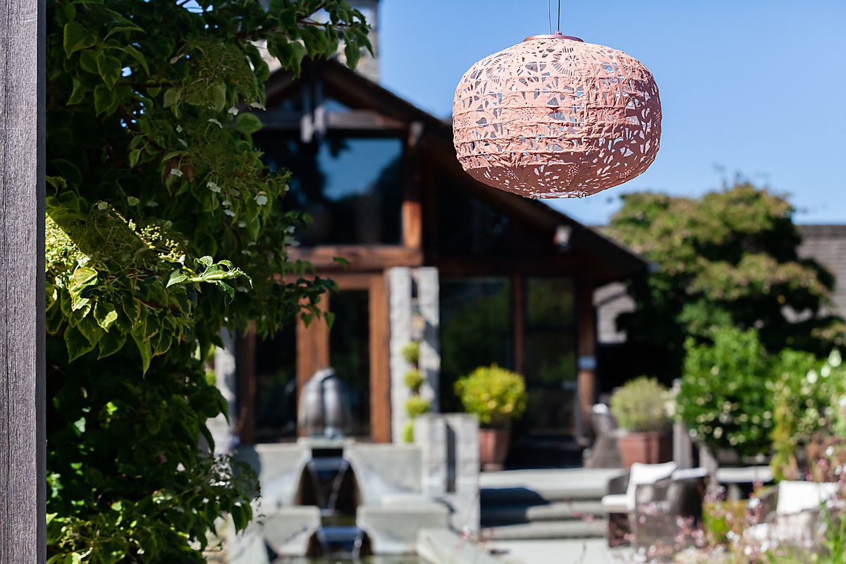 Irian Island Clay Orange Outdoor Lantern | Rooms to Go