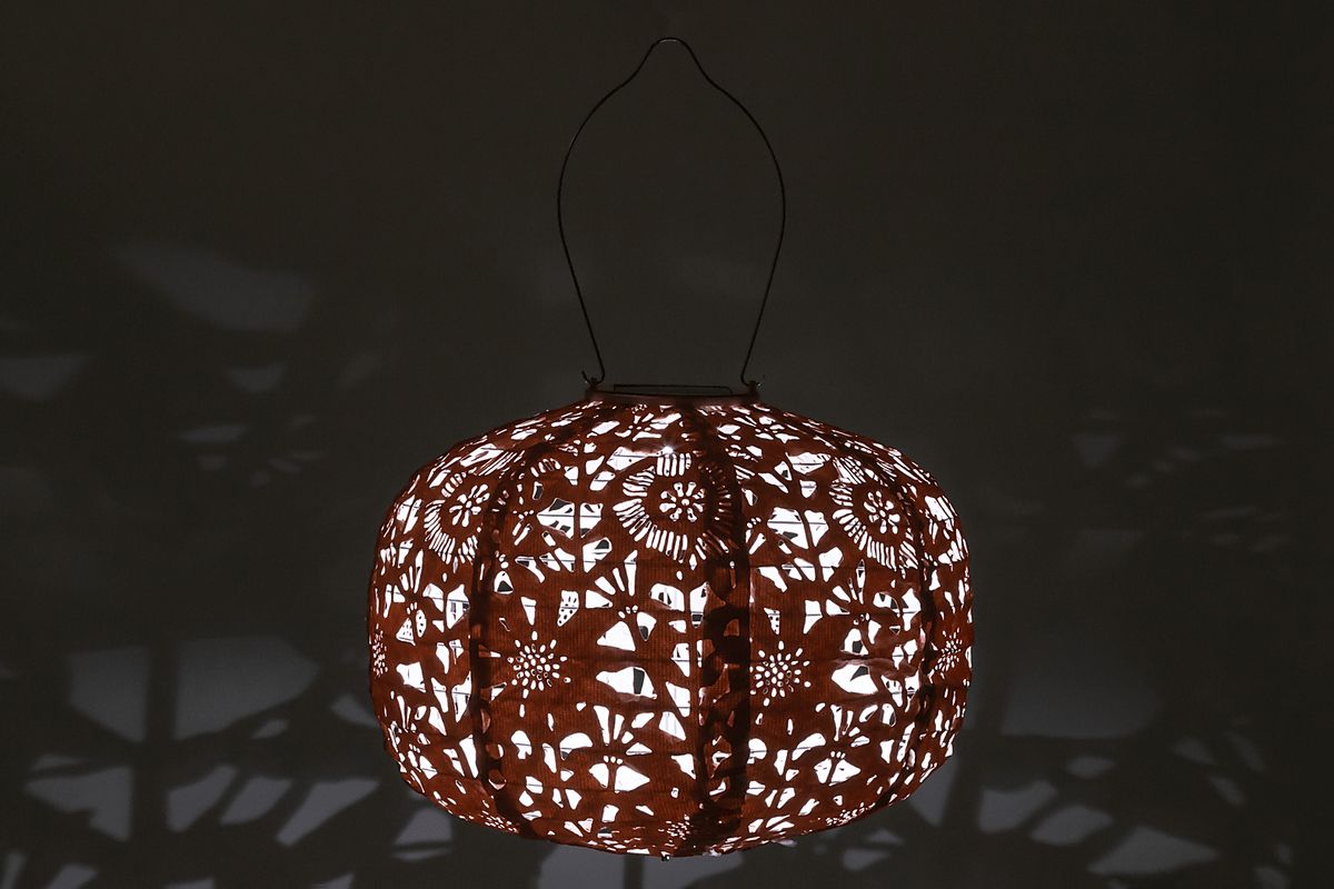 Irian Island Clay Orange Outdoor Lantern | Rooms to Go