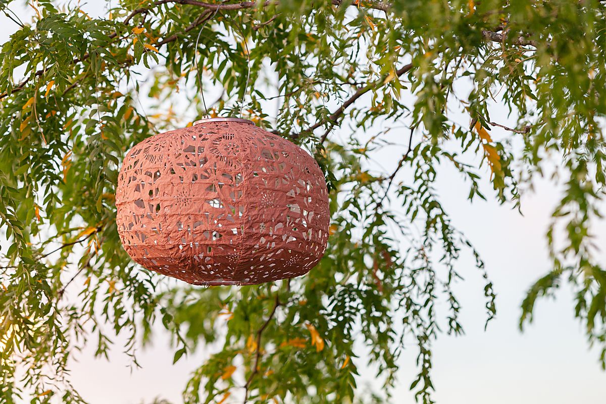 Irian Island Clay Orange Outdoor Lantern | Rooms to Go