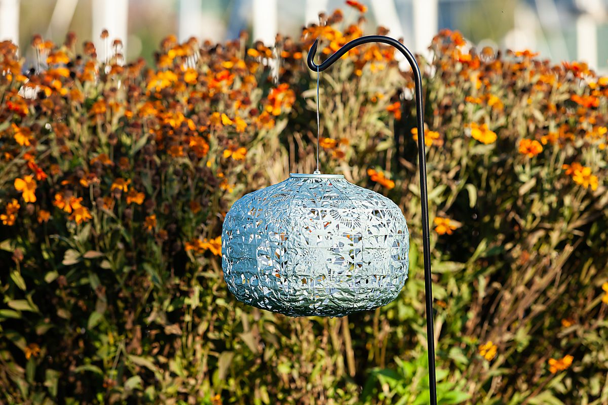 Irian Island Sage Green Outdoor Lantern | Rooms to Go