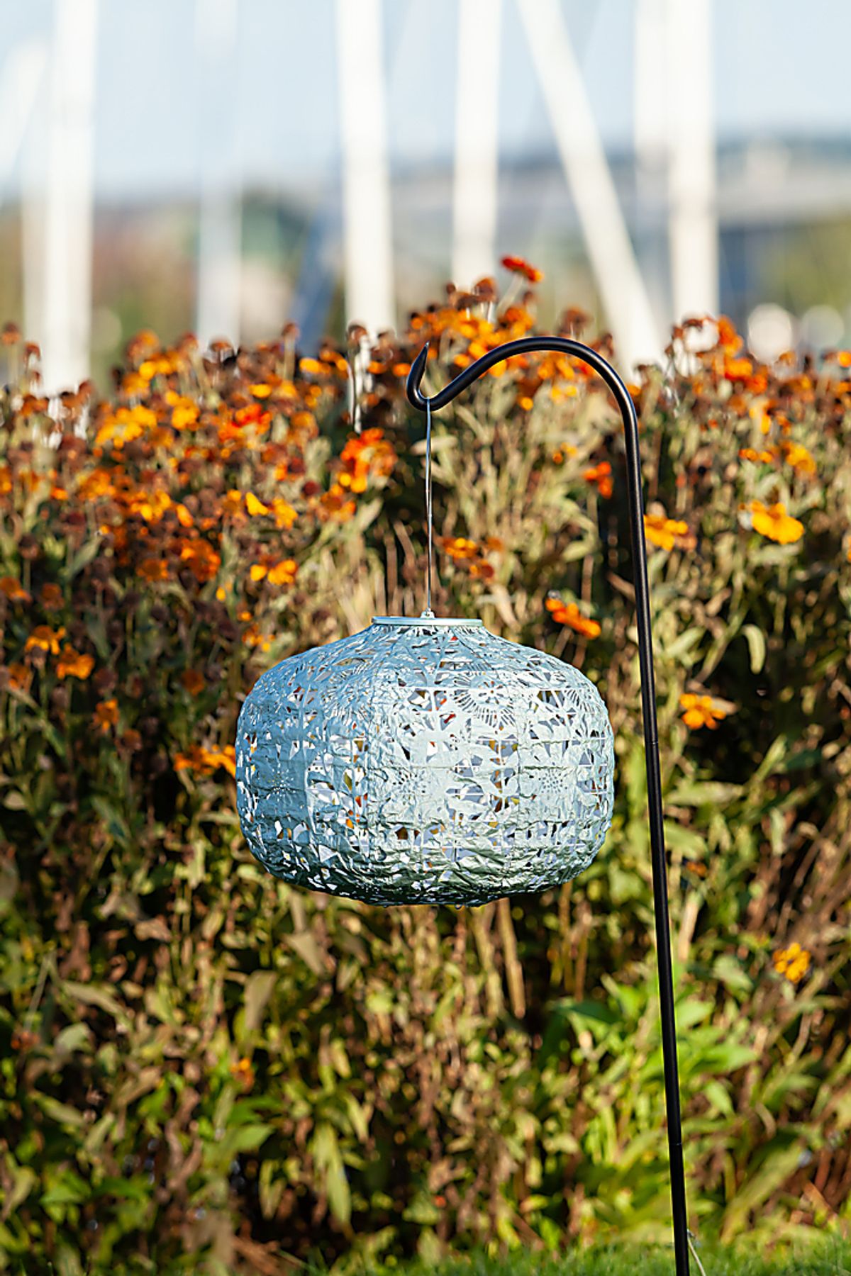 Irian Island Sage Green Outdoor Lantern | Rooms to Go
