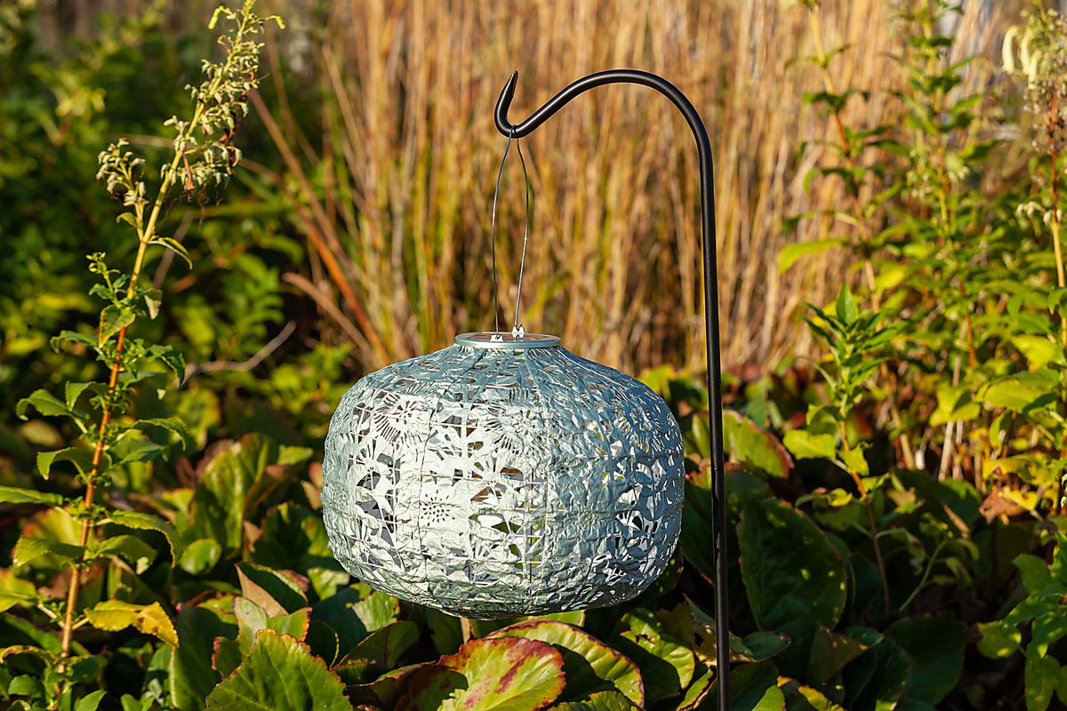 Irian Island Sage Green Outdoor Lantern | Rooms to Go