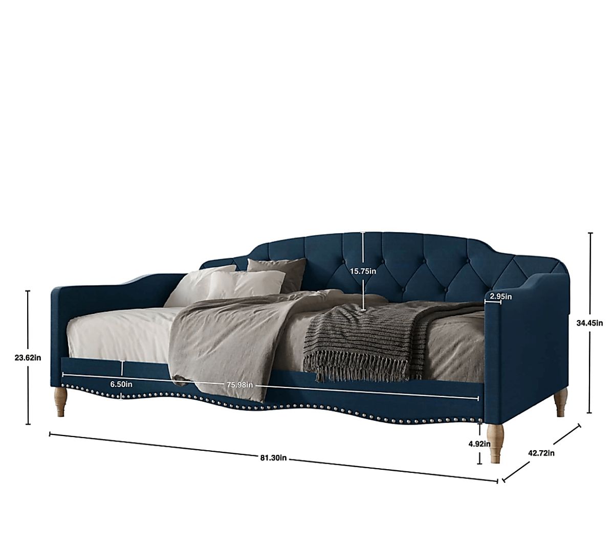 Iroby Blue Polyester Fabric Twin Bed | Rooms to Go