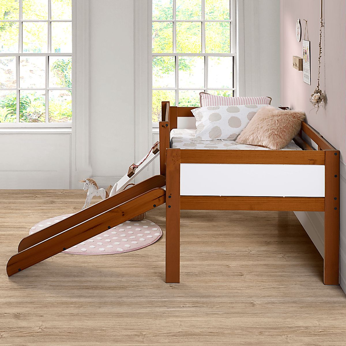 Isherwood Brown Dark Wood Twin Low Loft Bed | Rooms to Go