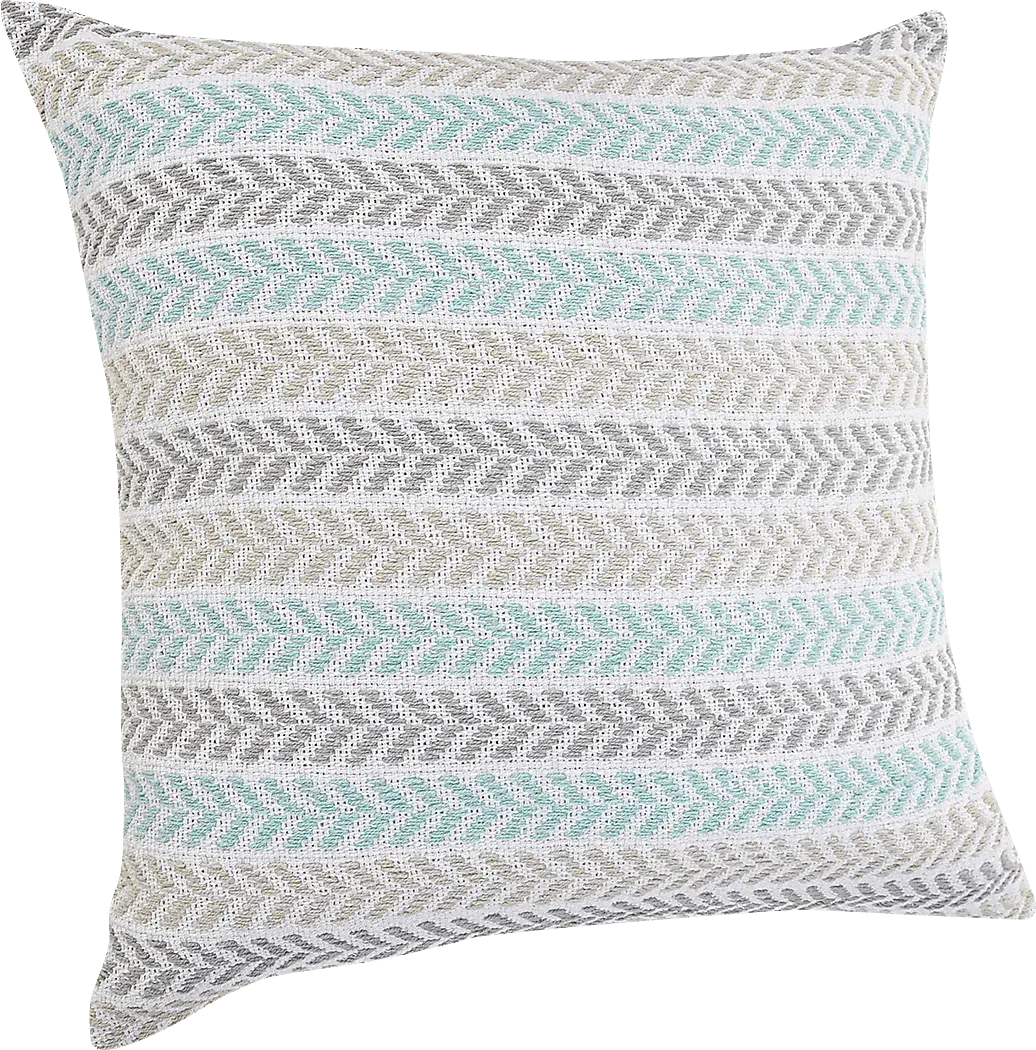Istarie Turquoise Blue Cotton Fabric Throw Pillow | Rooms to Go