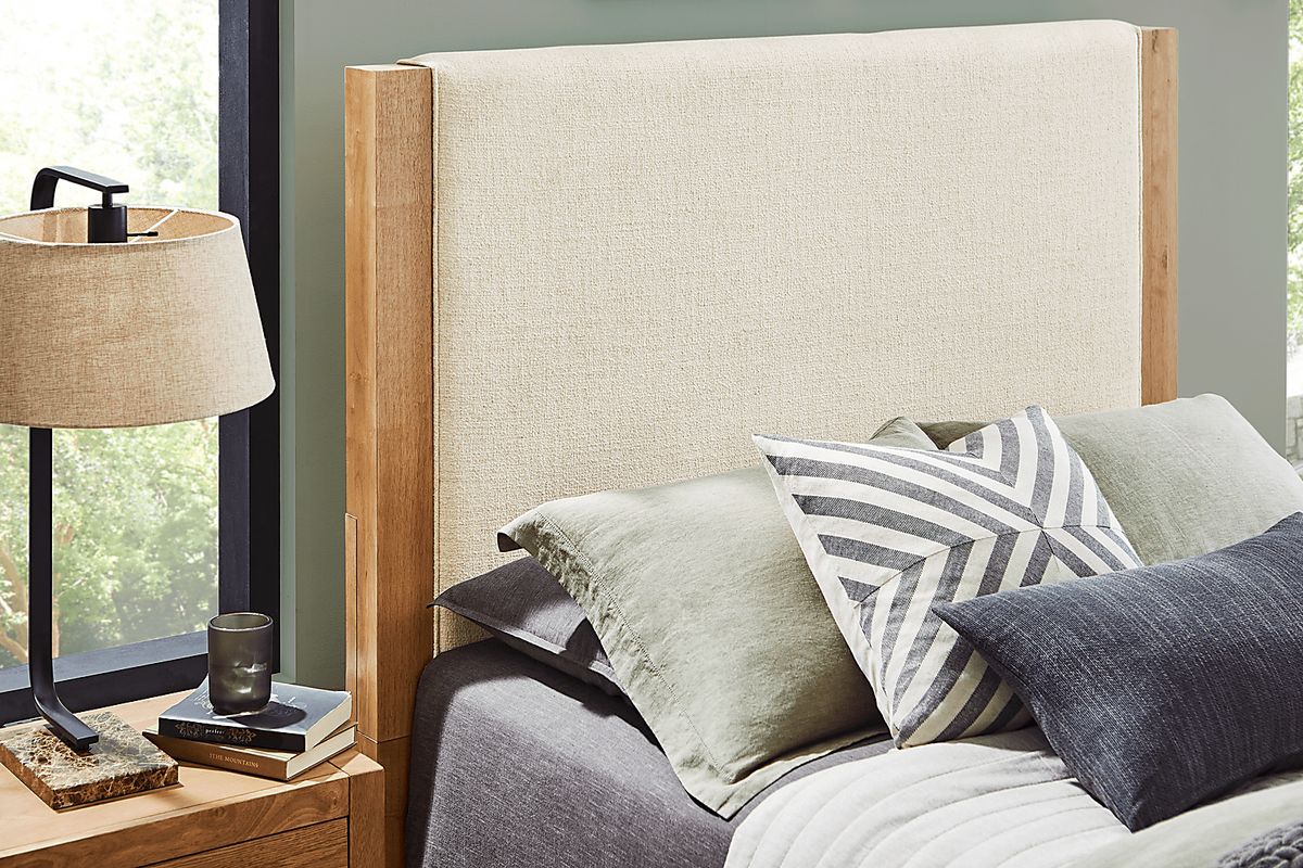 Ithaca 5 Pc Natural Light Wood King Bedroom Set With 3 Pc King ...