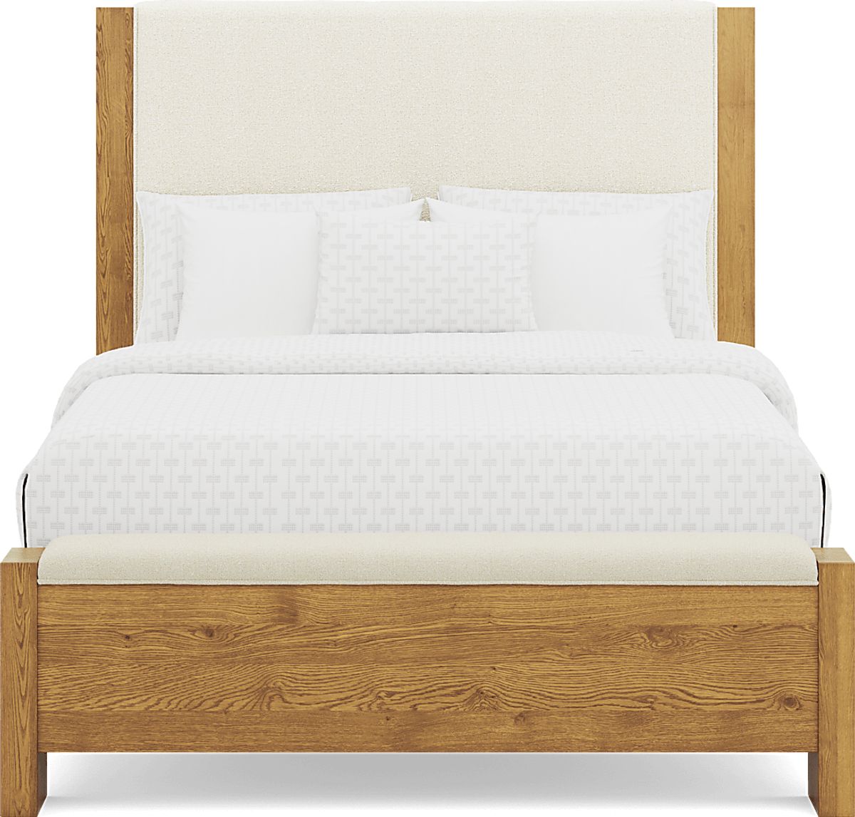 Ithaca Natural Light Wood 3 Pc Queen Upholstered Bed | Rooms to Go