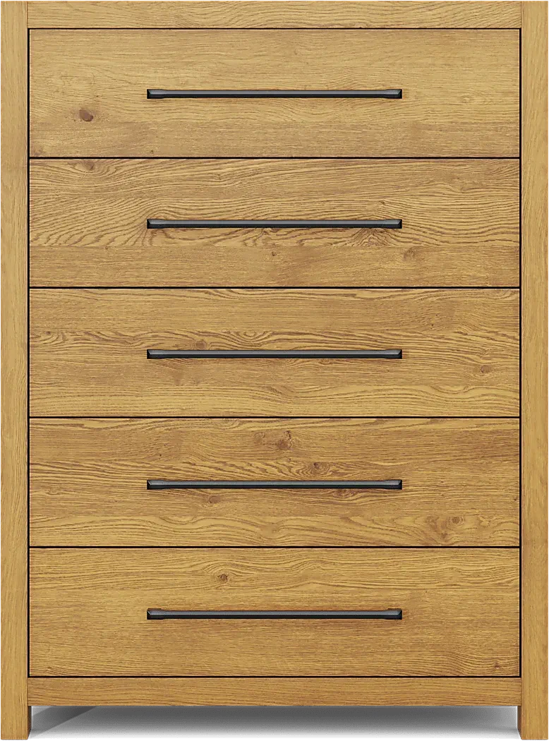 Ithaca Natural Light Wood 5 Drawer Chest | Rooms to Go