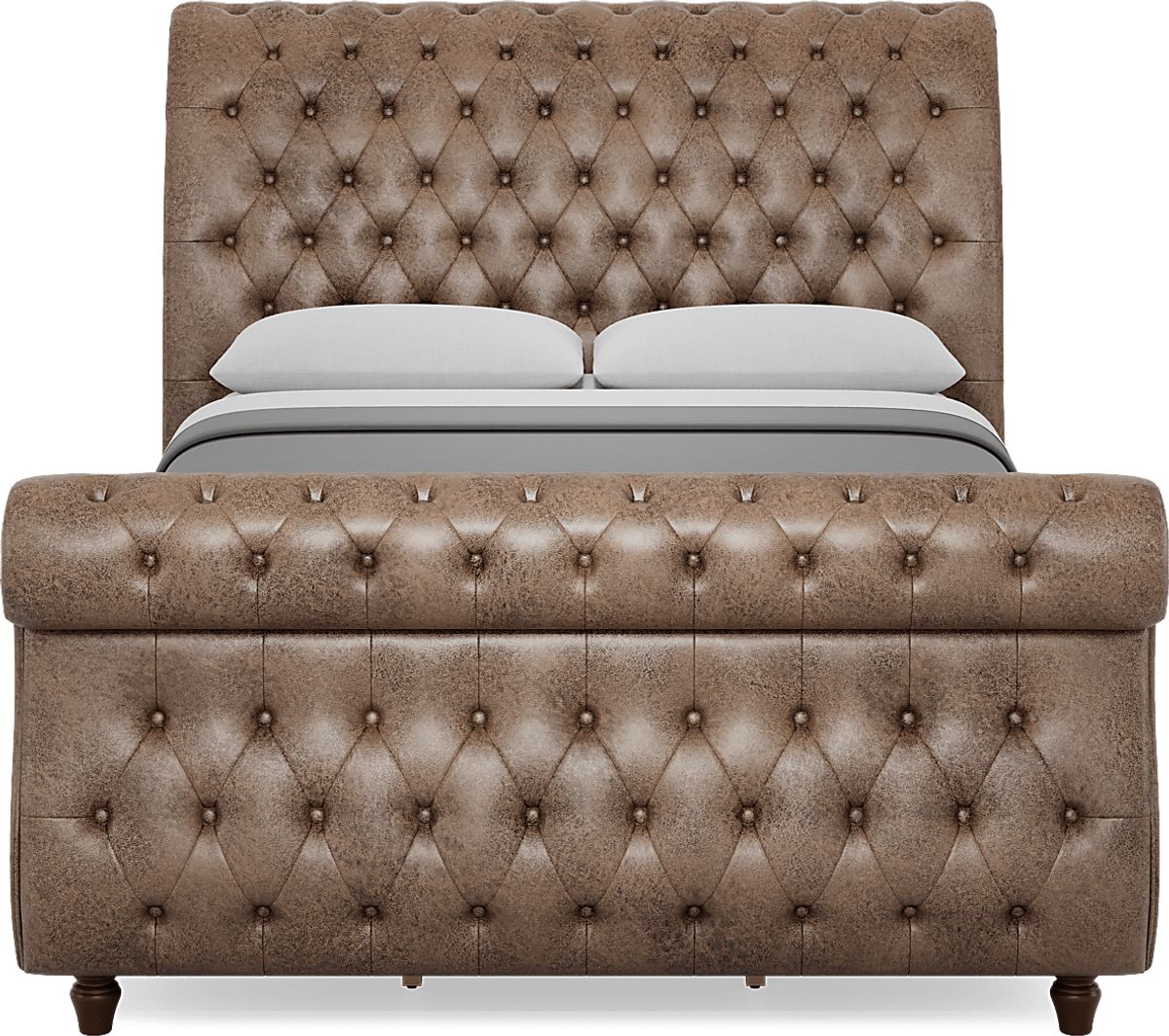 Ivy Brown 3 Pc Queen Upholstered Bed | Rooms to Go